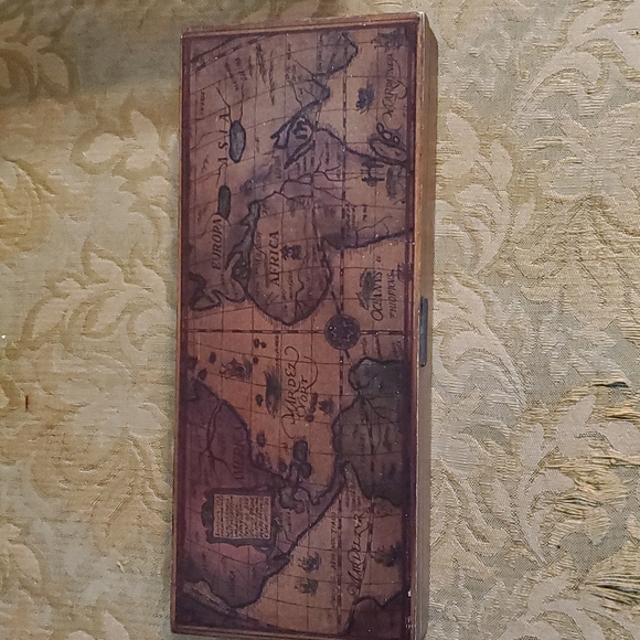 old world map | Other | Old World Map Box Lined Mans Jewelry Box 1 34 X ...